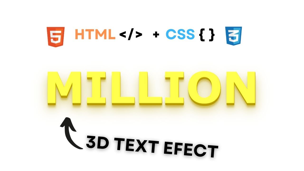 Create a Stunning 3D Text Effect with HTML & CSS - YouTube