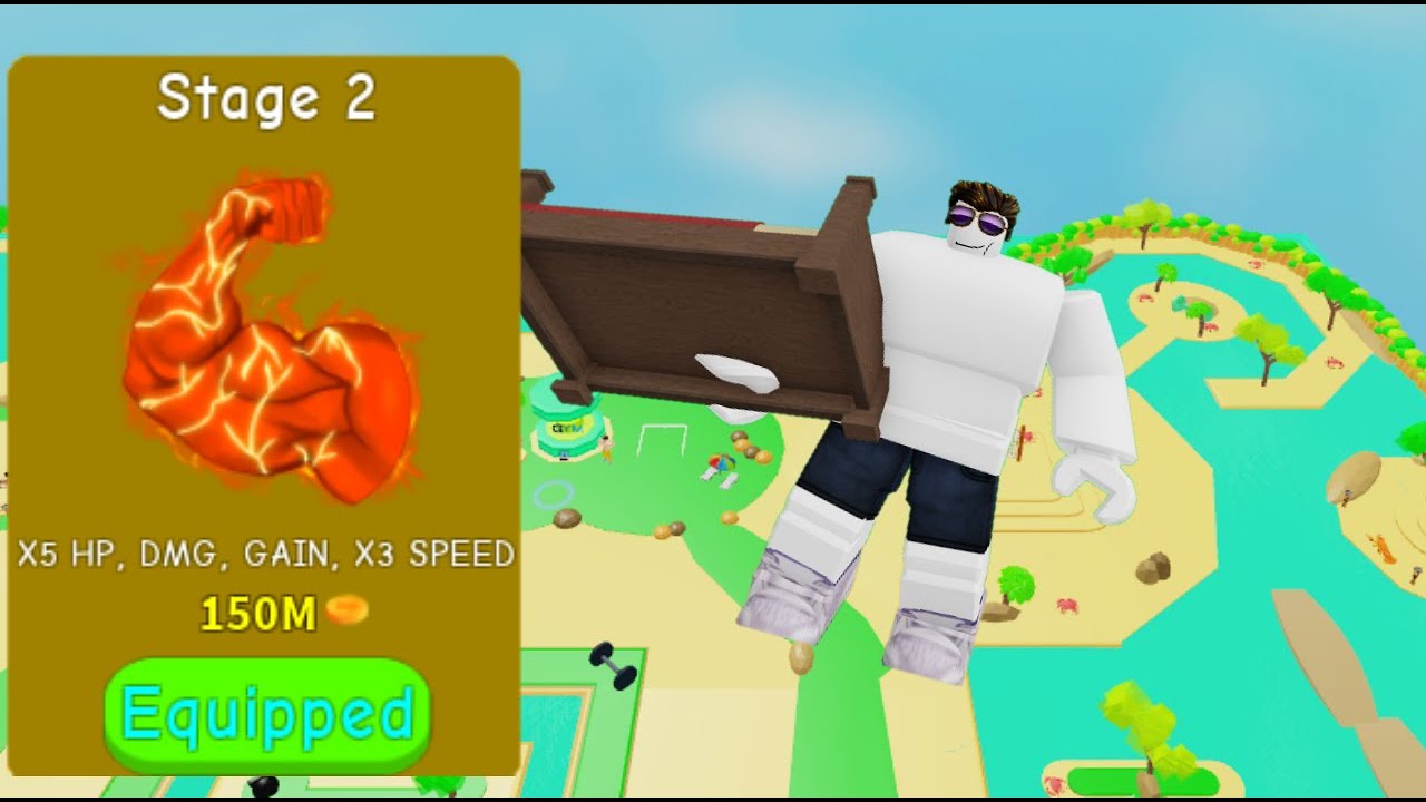 Getting stage 2 and the bed with no robux in lifting simulator! - YouTube