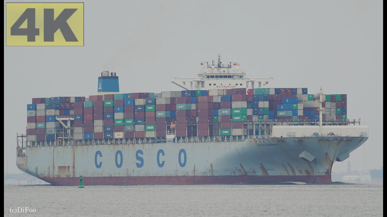 COSCO HARMONY - Shipspotting Germany 🇩🇪 IMO 9472177 - River Elbe near ...