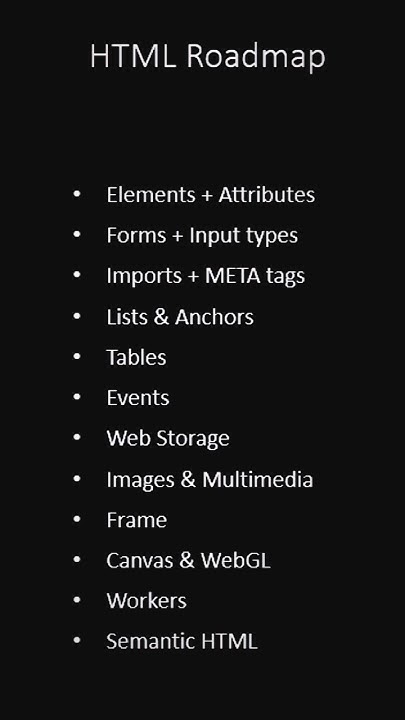 HTML ROADMAP #coding #htmltutorial #programming - YouTube