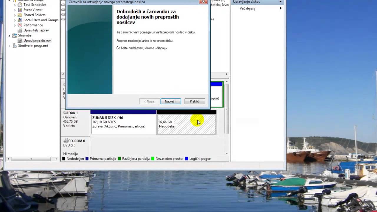 Ustvarjanje particije trdega diska windows 7 - YouTube