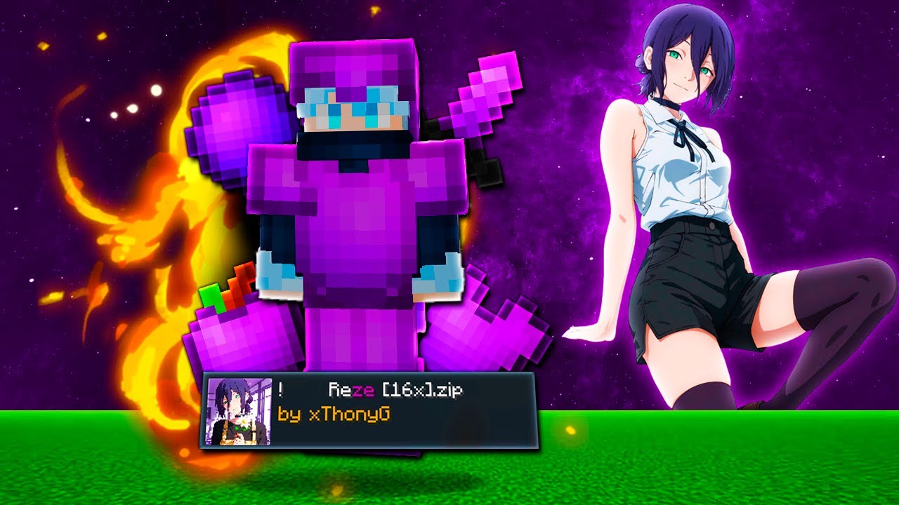 Reze 16x minecraft bedwars texture pack (anime texture pack) - YouTube