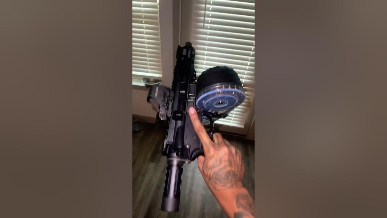 Micro arp with 100 round drum for range - YouTube