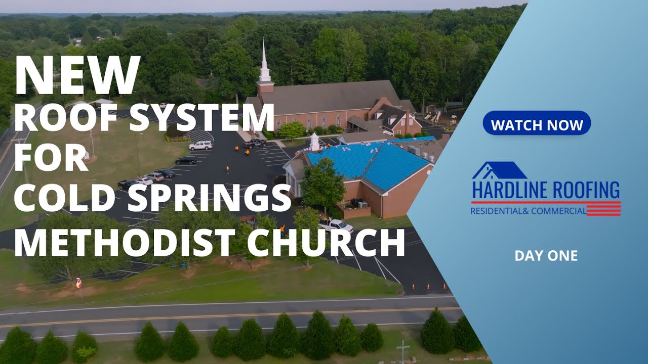 COLD SPRINGS CHURCH NEW ROOF INSTALL - DAY ONE - YouTube