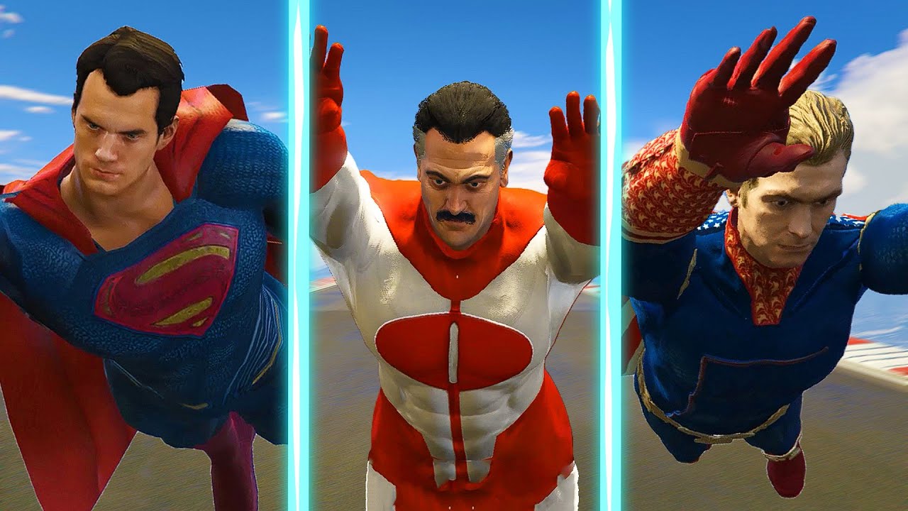 WHO IS FASTER OMNI MAN, HOMELANDER or SUPERMAN! | gta 5 mods - YouTube