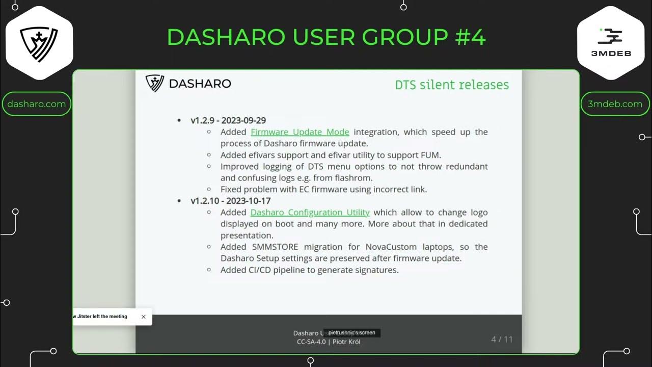 Dasharo User Group (DUG) #4 and Dasharo Developers vPub 0x9 - YouTube