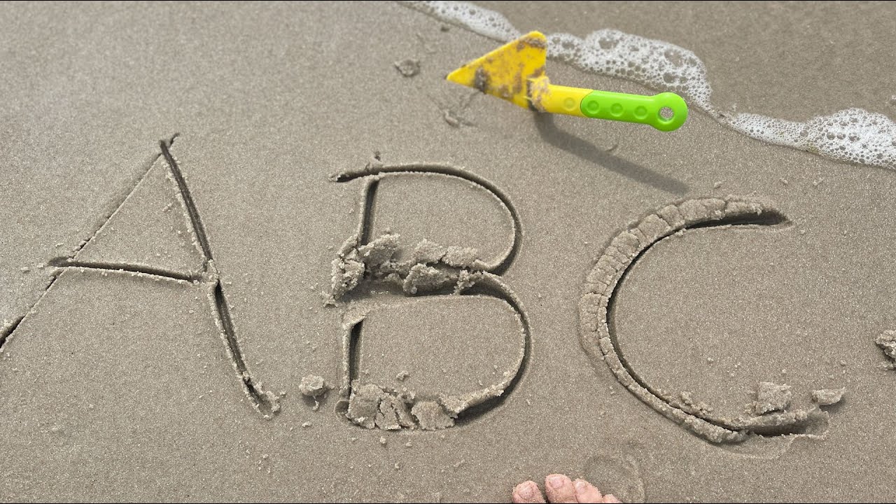 ABC SONG learning letters at the beach summer fun - YouTube