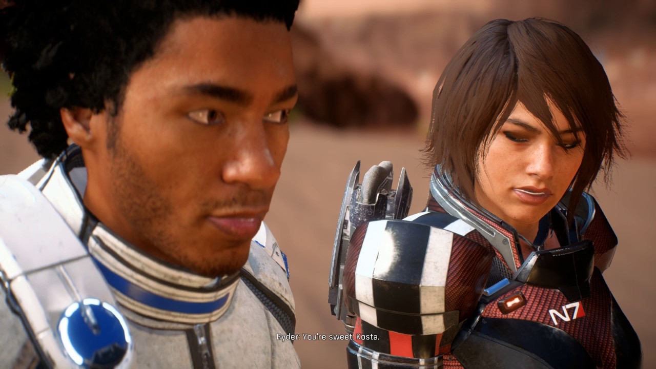 Mass Effect Andromeda Liam Kosta Community Romance Scene - YouTube