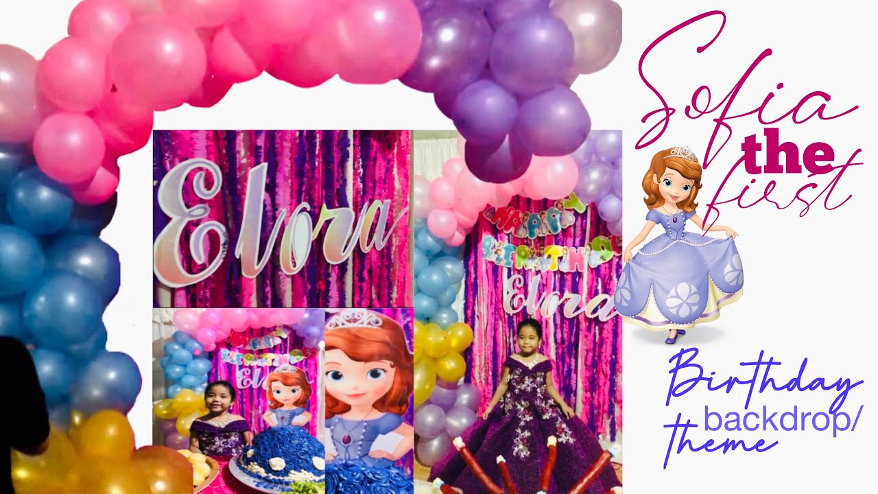 DIY Sofia the first Birthday backdrop | Easy and Cheap but Elegant ...
