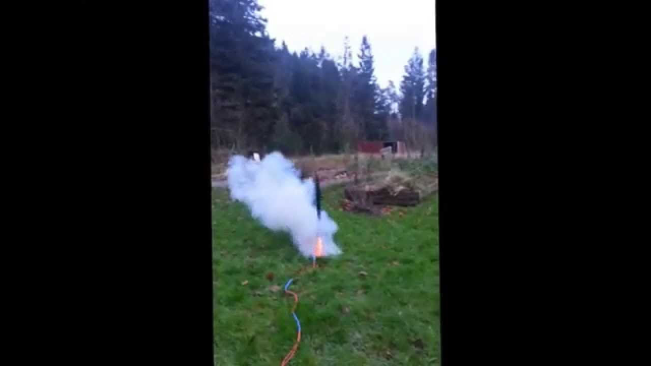 A simple kno3 rocket built from cardboard and hot glue. - YouTube