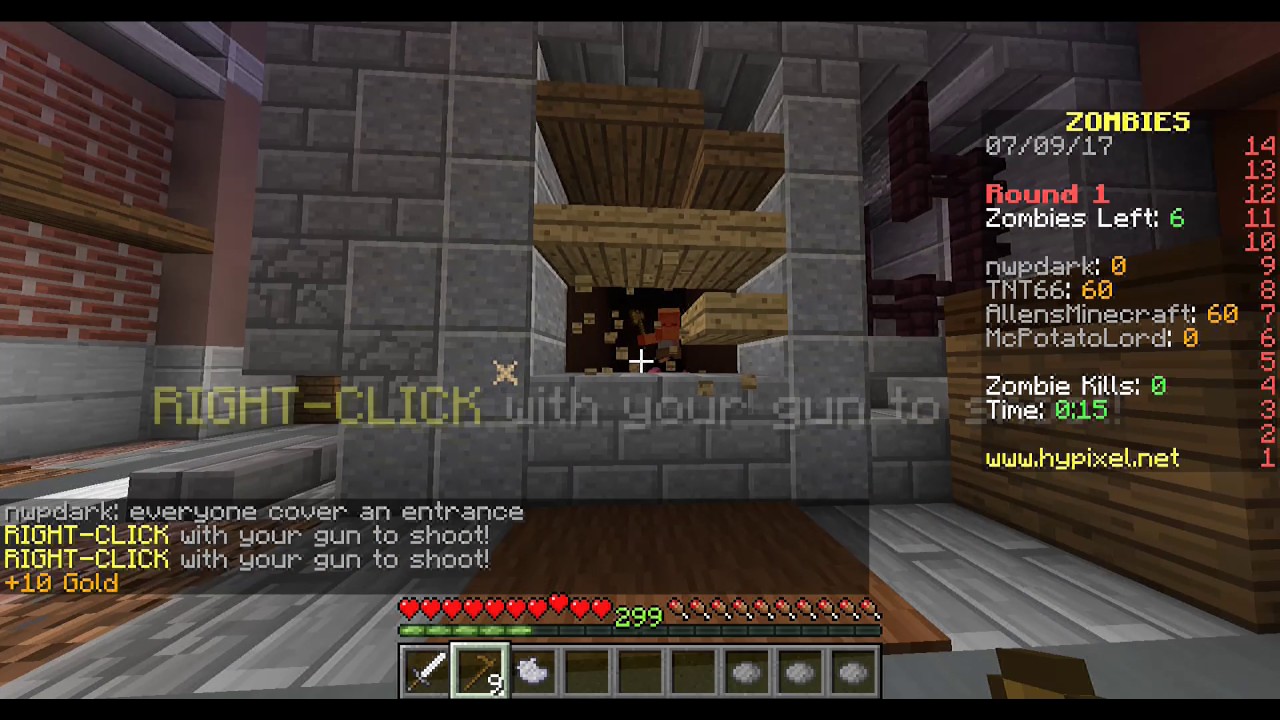 ZOMBIE ATTACK!| Minecraft Zombies on Hypixel! - YouTube