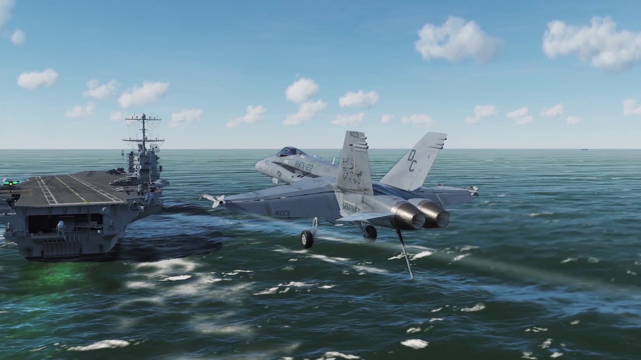 DCS | F18 Hornet Carrier Trap | 3 wire - YouTube