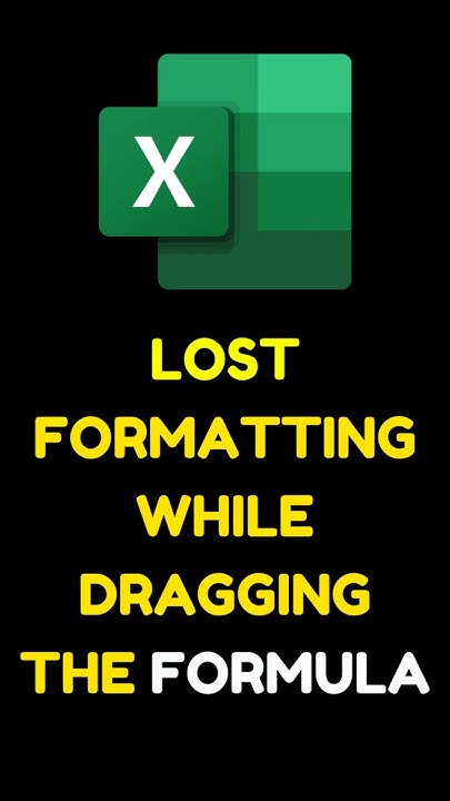Did You Lost formatting while dragging the formula Then Watch this Video Excel Tips and Tricks ...