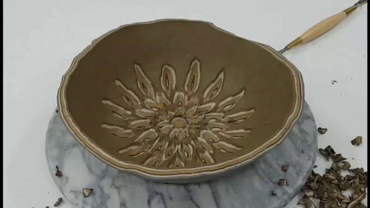 Carving in six different colored layers of clay - YouTube