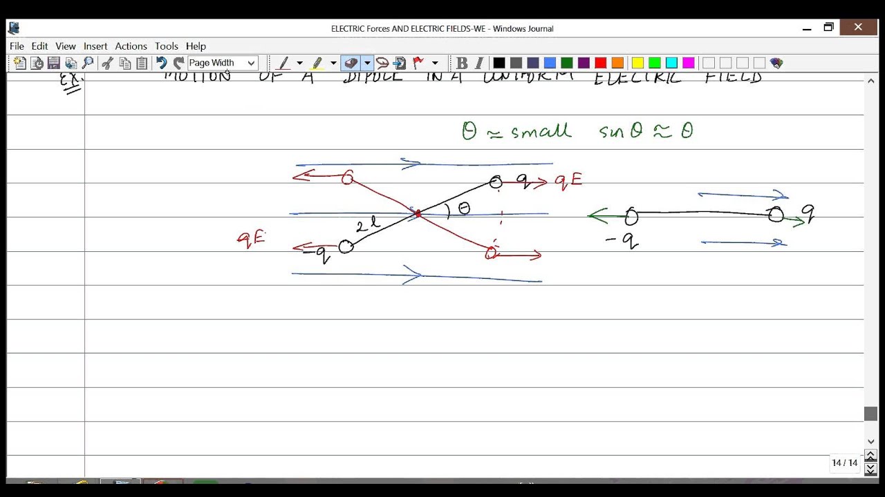 Electric Fields - 13 - Simple harmonic motion of a dipole in an ...