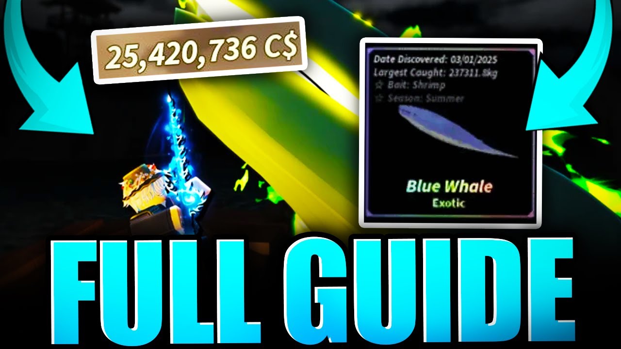 FULL GUIDE To COMPLETE BLUE WHALE UPDATE In Fisch! SECRET CODES Roblox ...