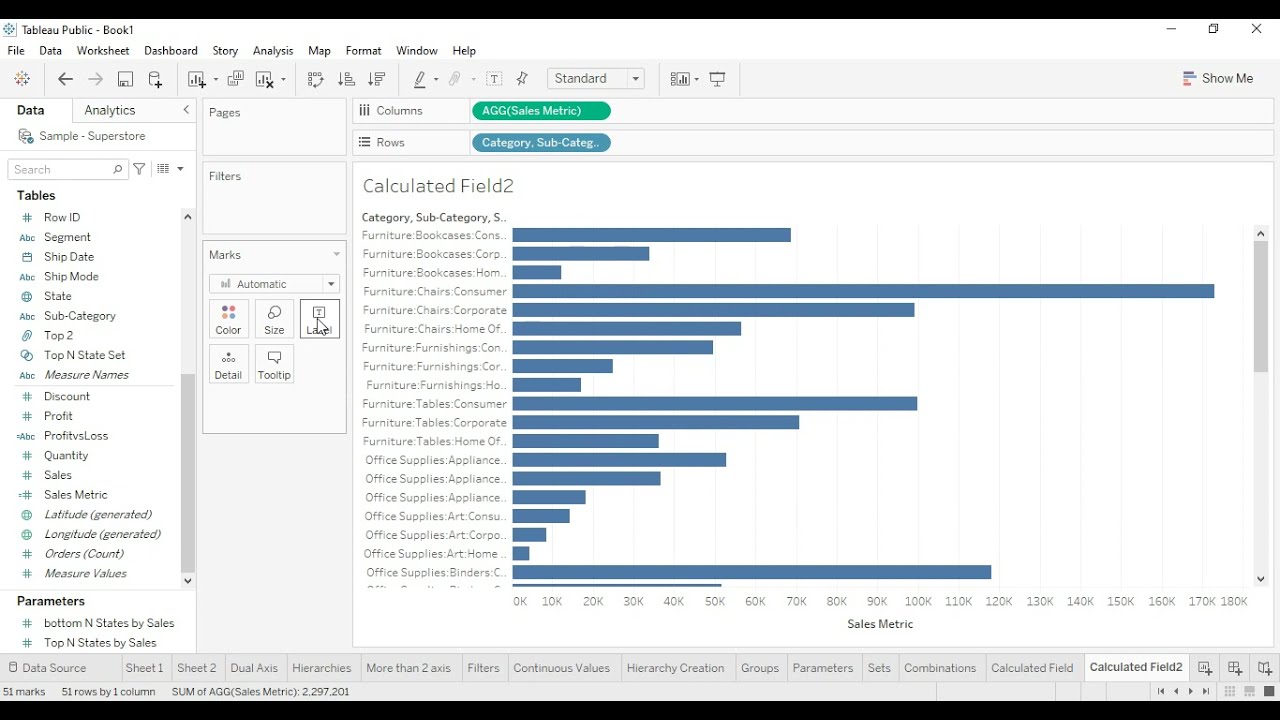 Tableau Tutorial for Beginners 19 - Get Started with Calculations in ...