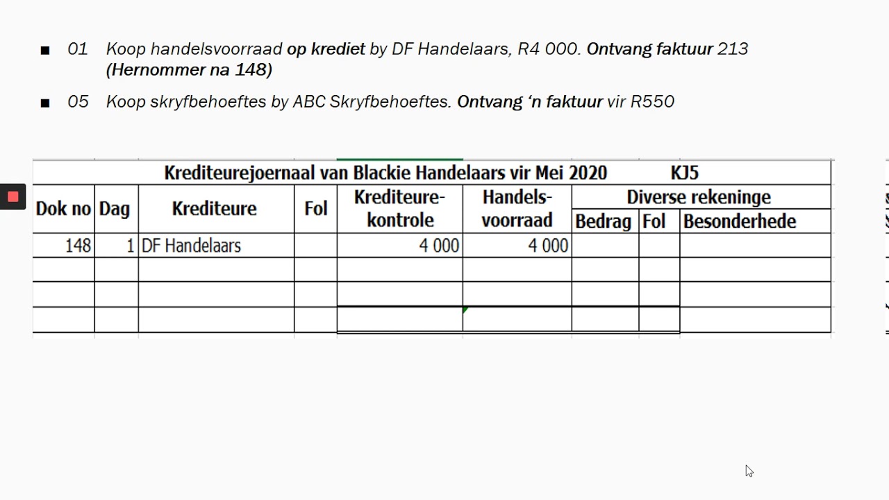 Gr. 9 EBW - Krediteurejoernaal - YouTube
