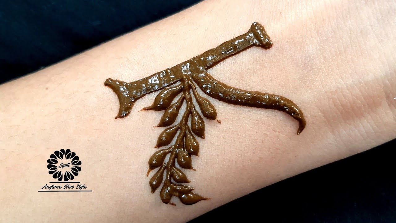 K Letter Henna Tattoo | beautiful tattoo for k letter | alphabet tattoo ...