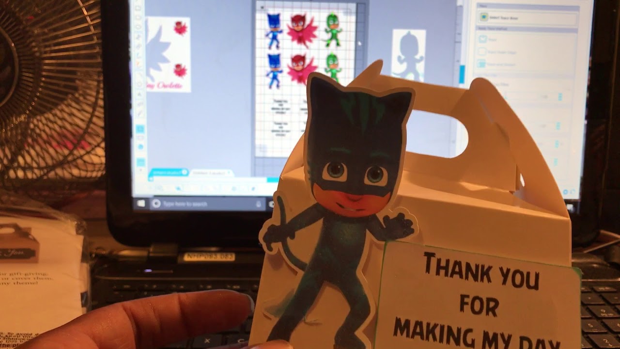 PJ mask favor gable boxes (silhouette cameo ) - YouTube