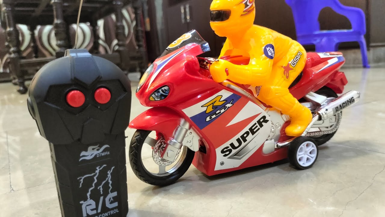 RC Realistic Super bike for kids Unboxing & testing - YouTube