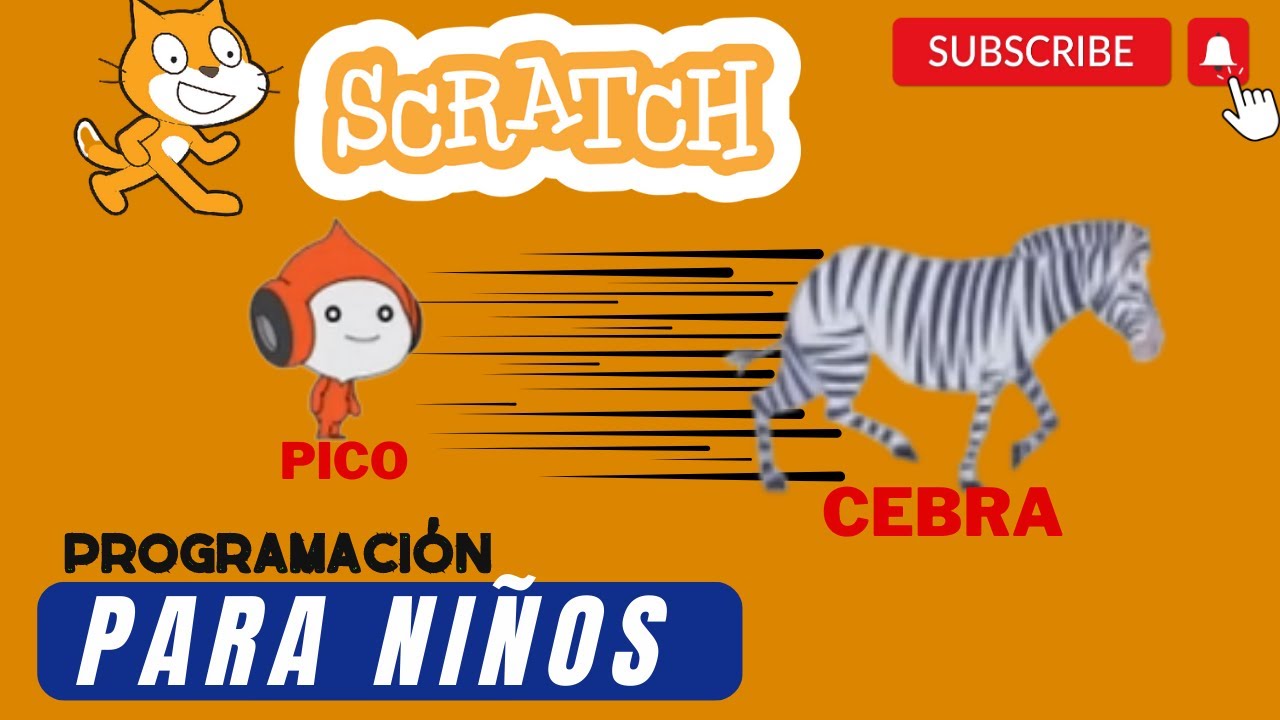 Programación para niños : Pico persigue a la cebra que se mueve por el ...