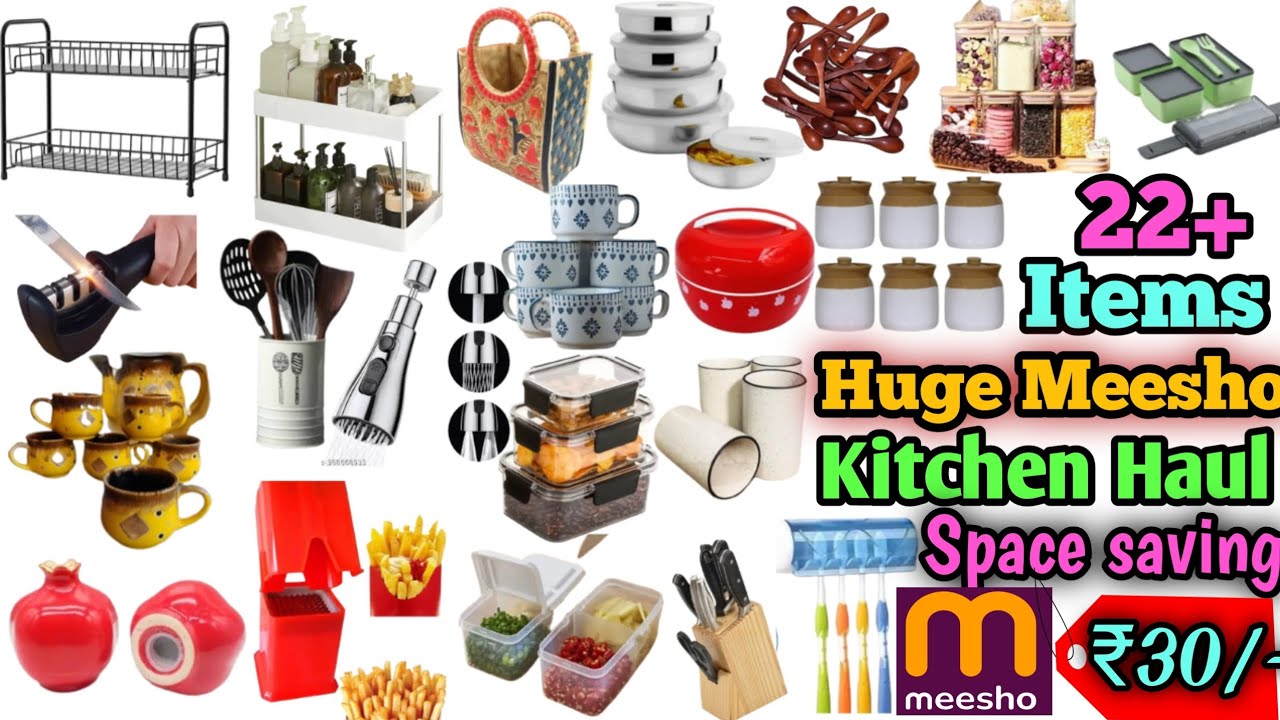 *Huge* Meesho Kitchen Haul | 22+ Items Starting ₹30 | Meesho Space ...