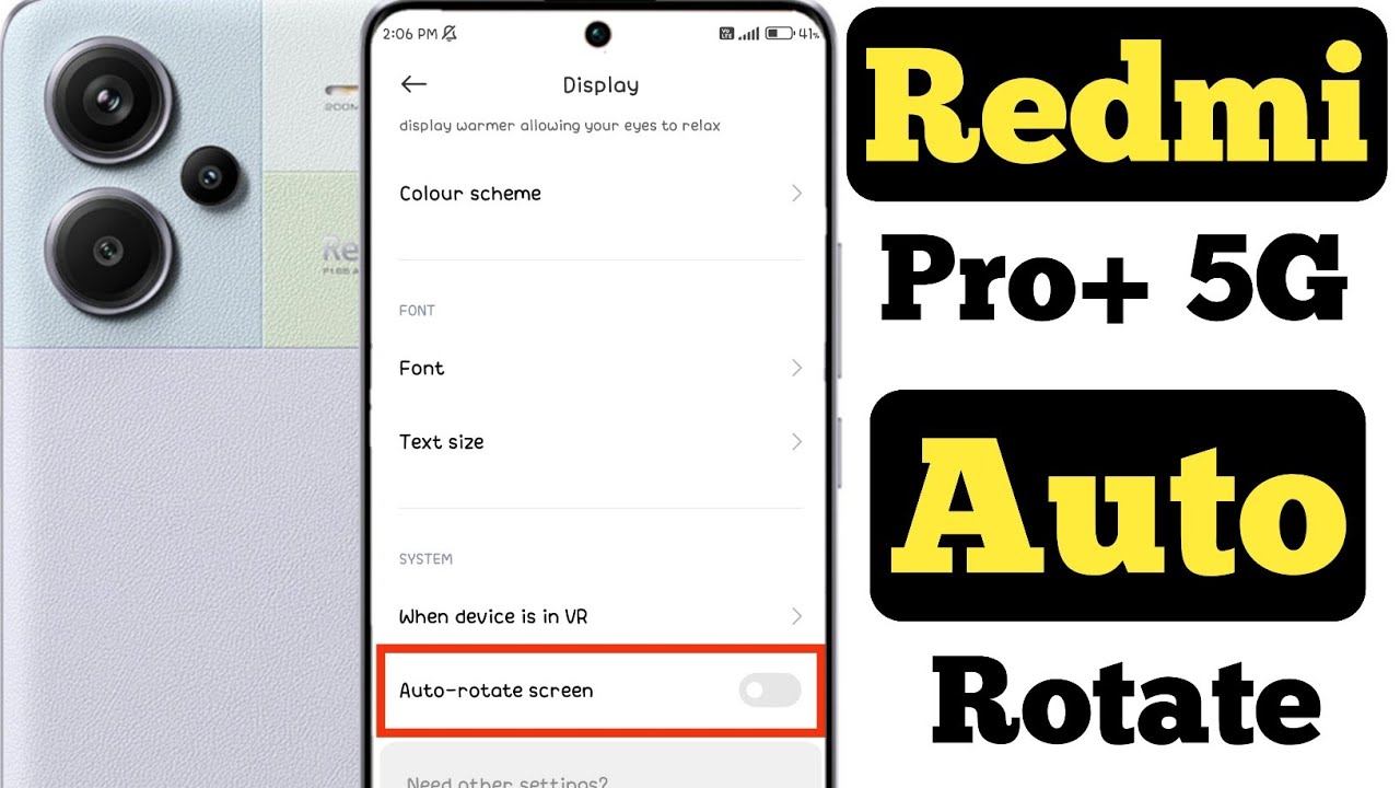 How to enable auto rotation on Redmi Note 13 Pro Plus 5G || Redmi Note ...