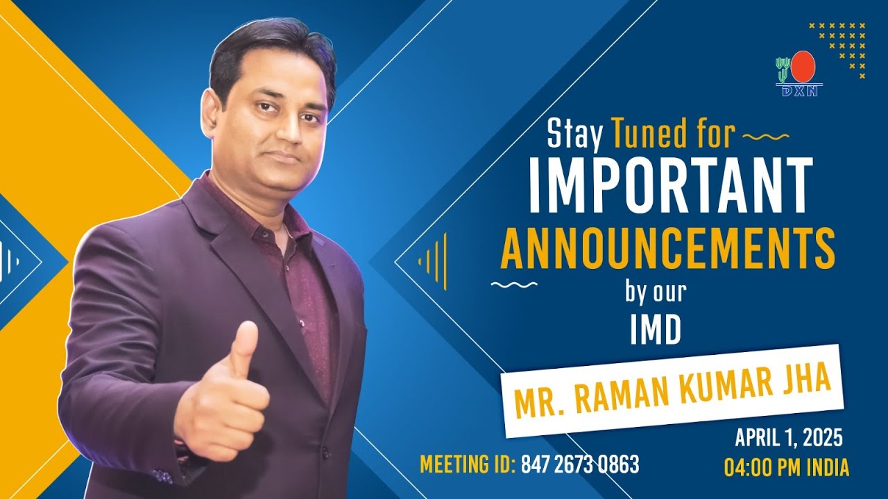 Stay Tuned for Important Announcements by our IMD Mr. Raman Kumar Jha - YouTube