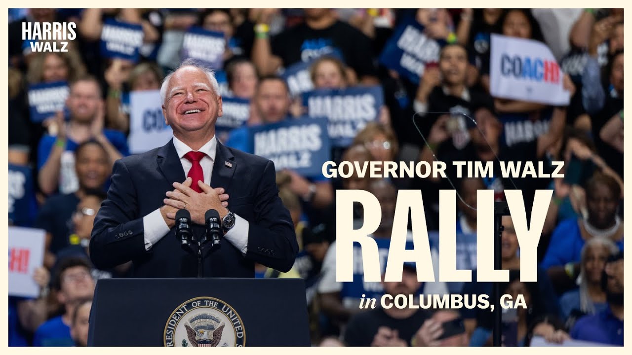 Governor Tim Walz Speaks at Columbus, GA Rally - YouTube