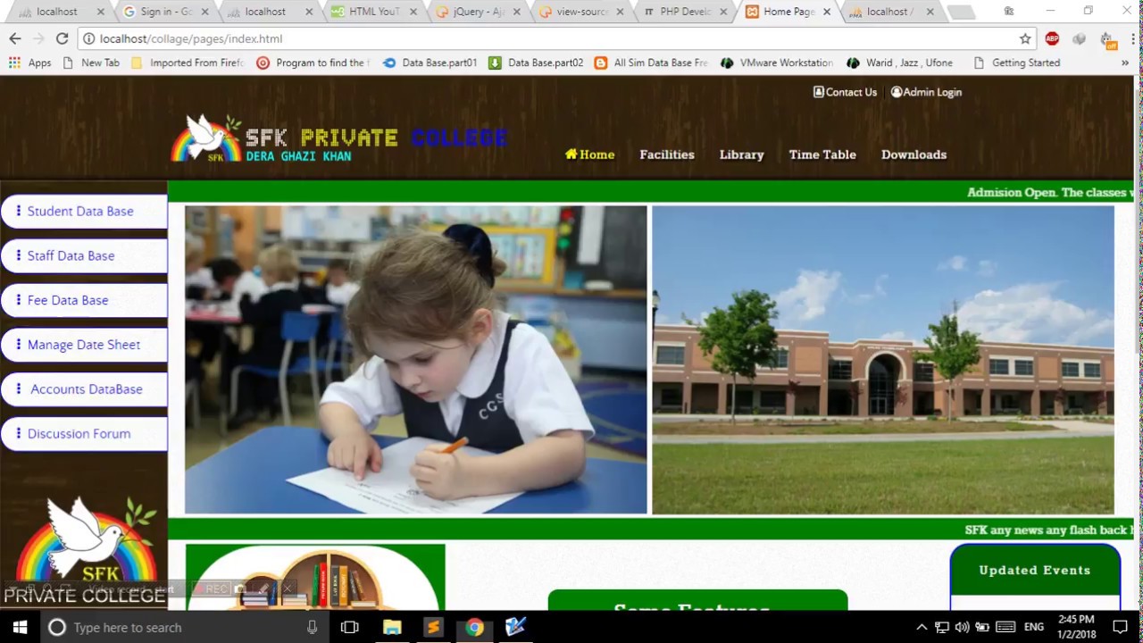 College management PHP MySQL Project free 2018 - YouTube