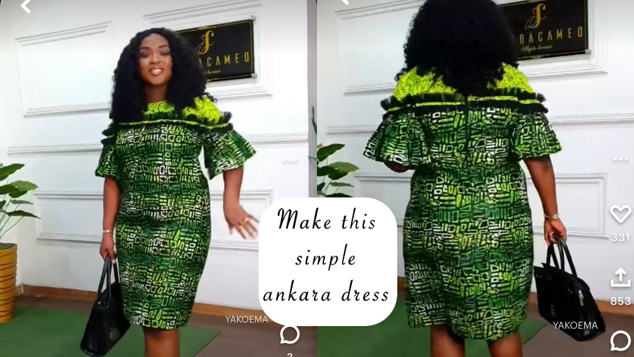 How to cut and sew this simple ankara dress - YouTube