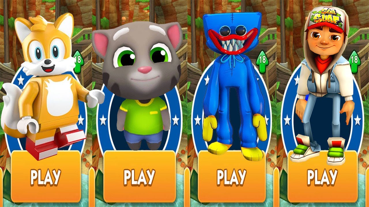 Lego Tails vs Talking Tom Gold Run vs Huggy Wuggy Poppy Playtime vs ...