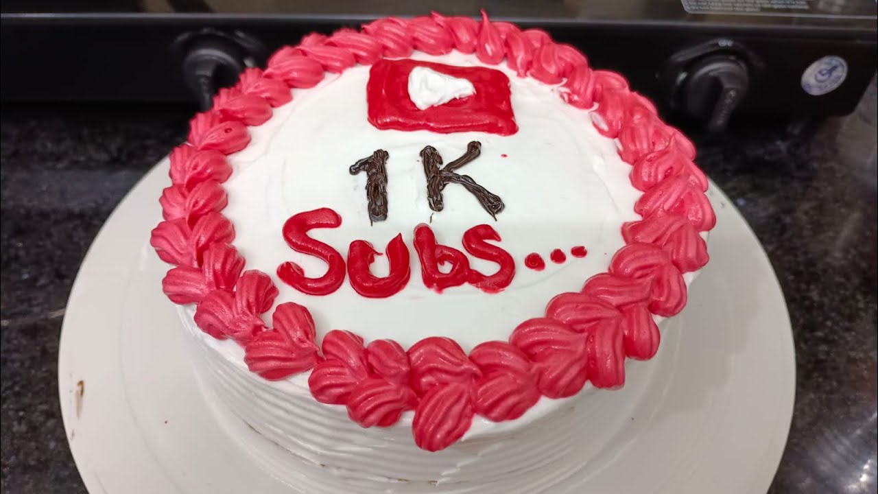 1000 Subscribers complete cake decoration||1k subscribers celebration ...