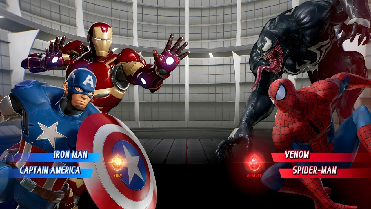 Iron Man & Captain America vs. Spiderman & Venom Fight - Marvel vs ...