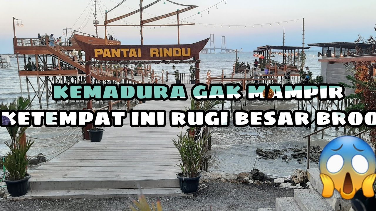 wisata pantai rindu bangkalan madura || kapal cinta || jembatan ...