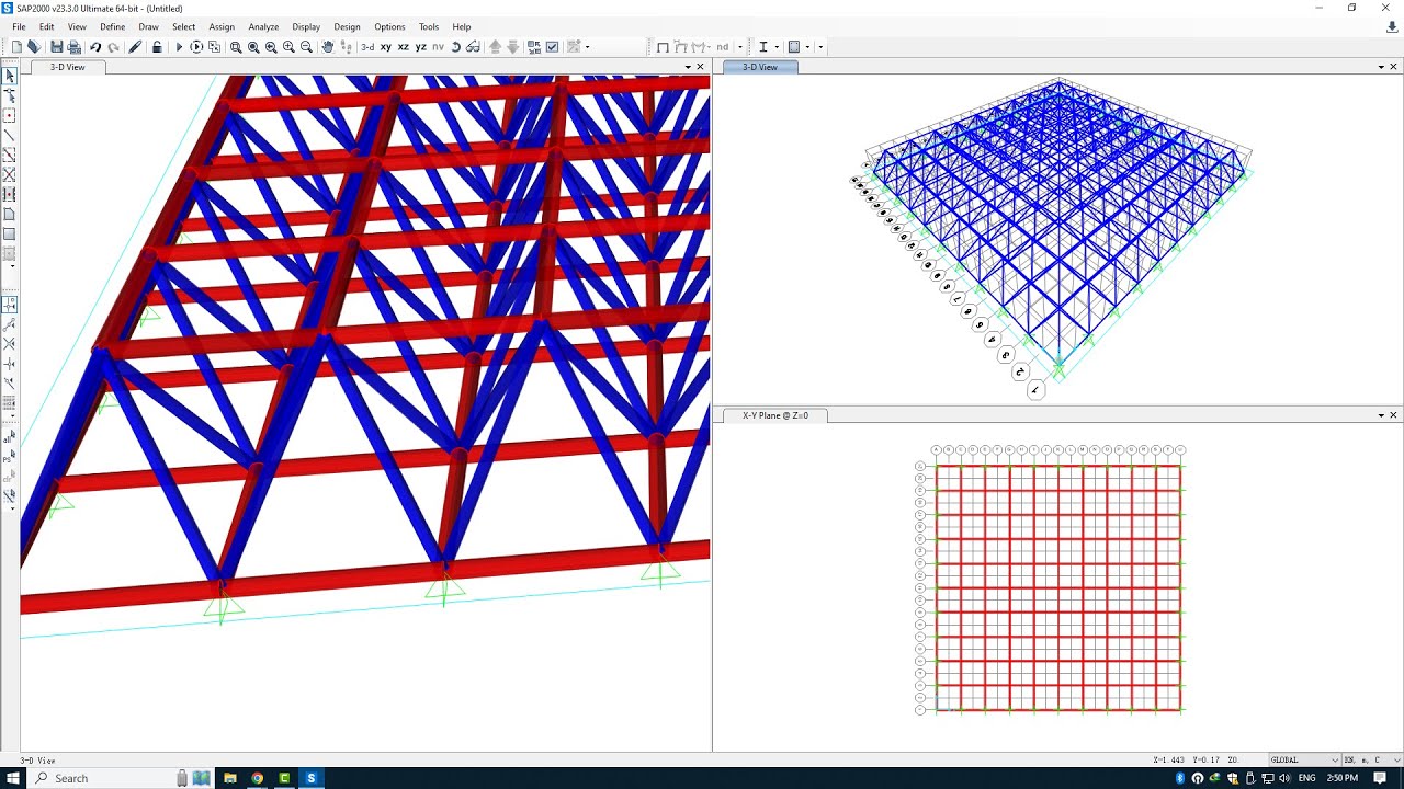 Space Frame | Space Frame Modeling in SAP2000 - YouTube