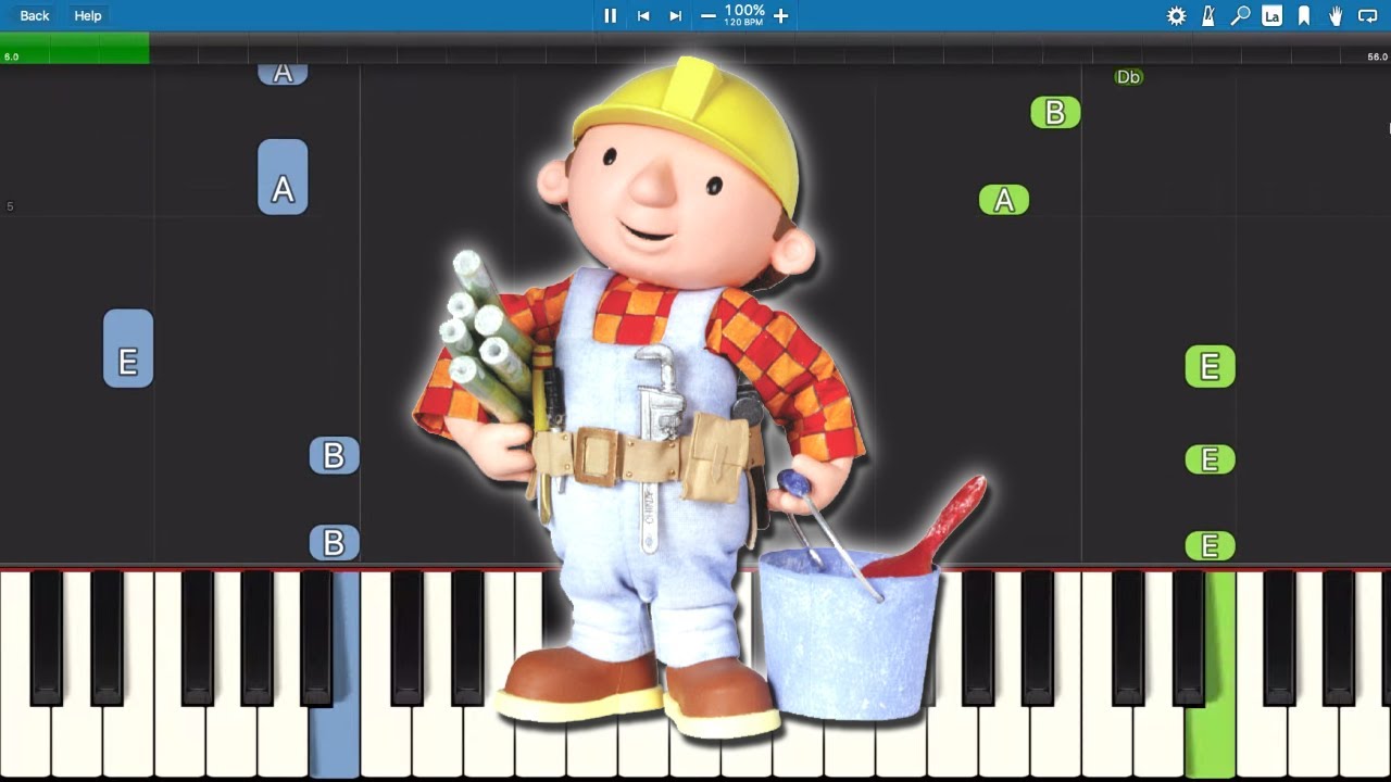 Bob The Builder Theme Song - Piano Tutorial - YouTube