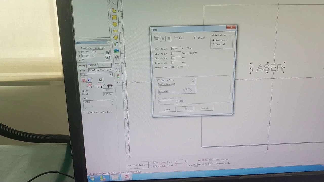 How to Edit and Hatch a text and Mark--For a starter of laser marking ...