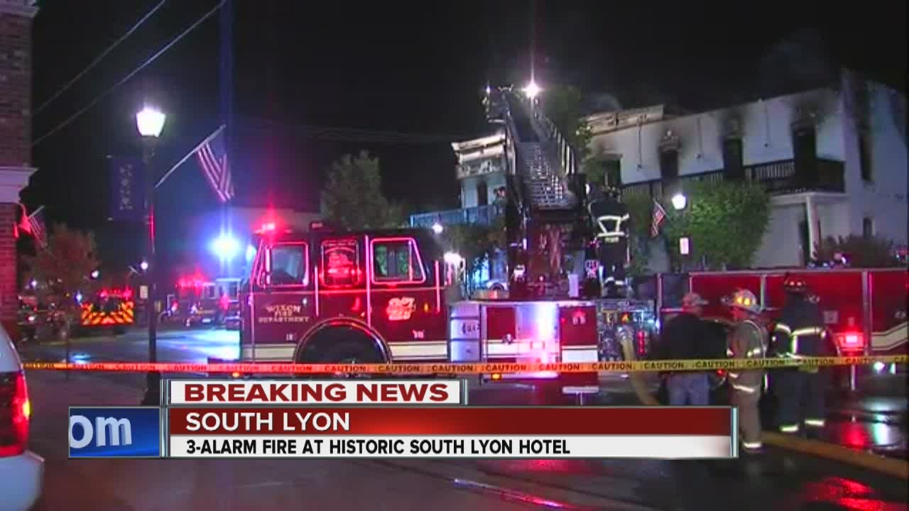 Crews battling large fire at historic building in downtown South Lyon ...