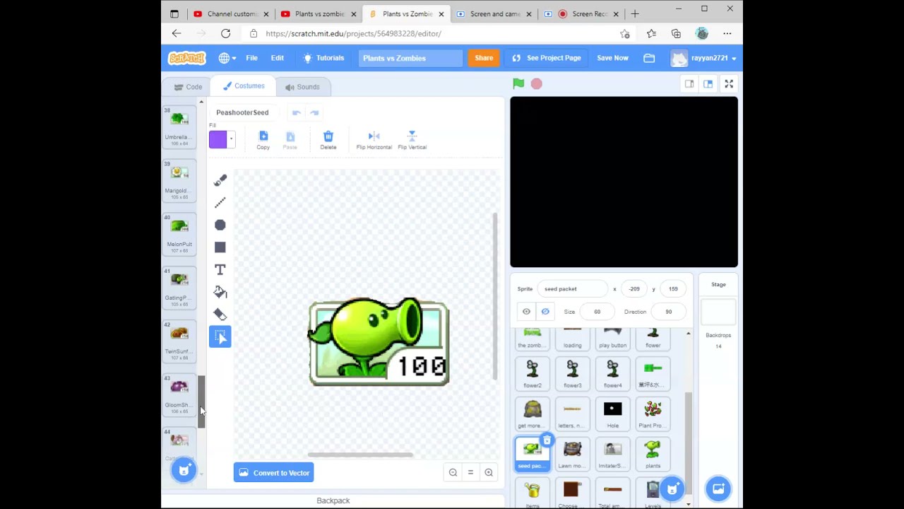 All the plants in pvz scratch - YouTube