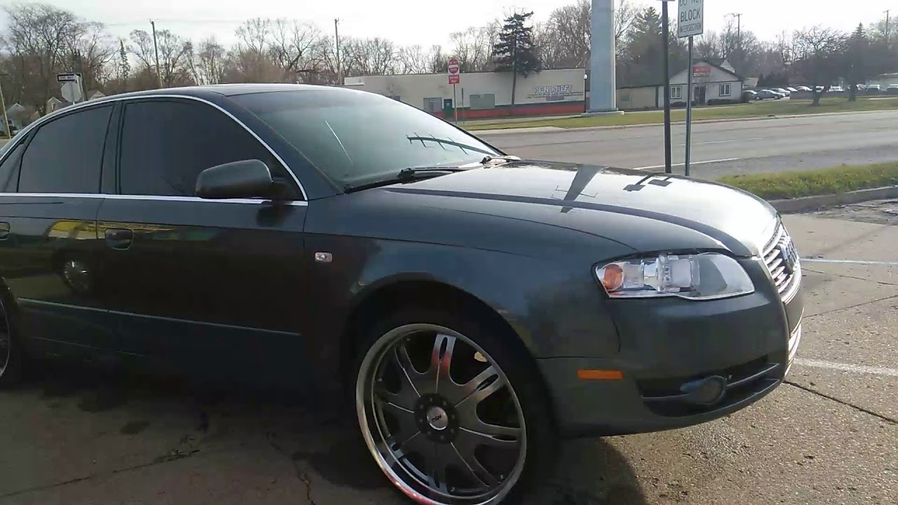 G's 2006 Audi A4 Quattro 2.0 turbo...22's air bagged - YouTube