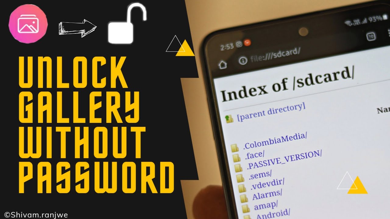 Open Gallery / File Manager without PASSWORD 🔓| Andriod Trick🔥 | Hindi ...