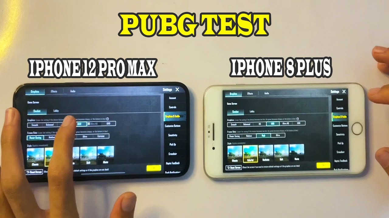iPhone 12 Pro Max Vs iPhone 8 Plus PUBG Graphic Speed And Bullet ...
