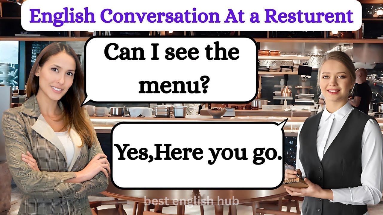 100 English Conversation Practices for Beginners at A Restaurant - YouTube