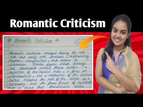 Romantic Criticism || Romantic Criticism in English literature ...