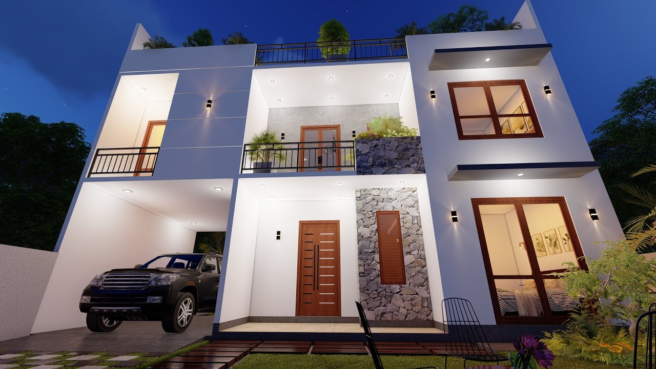 Two Story Box Type House Designing... - YouTube