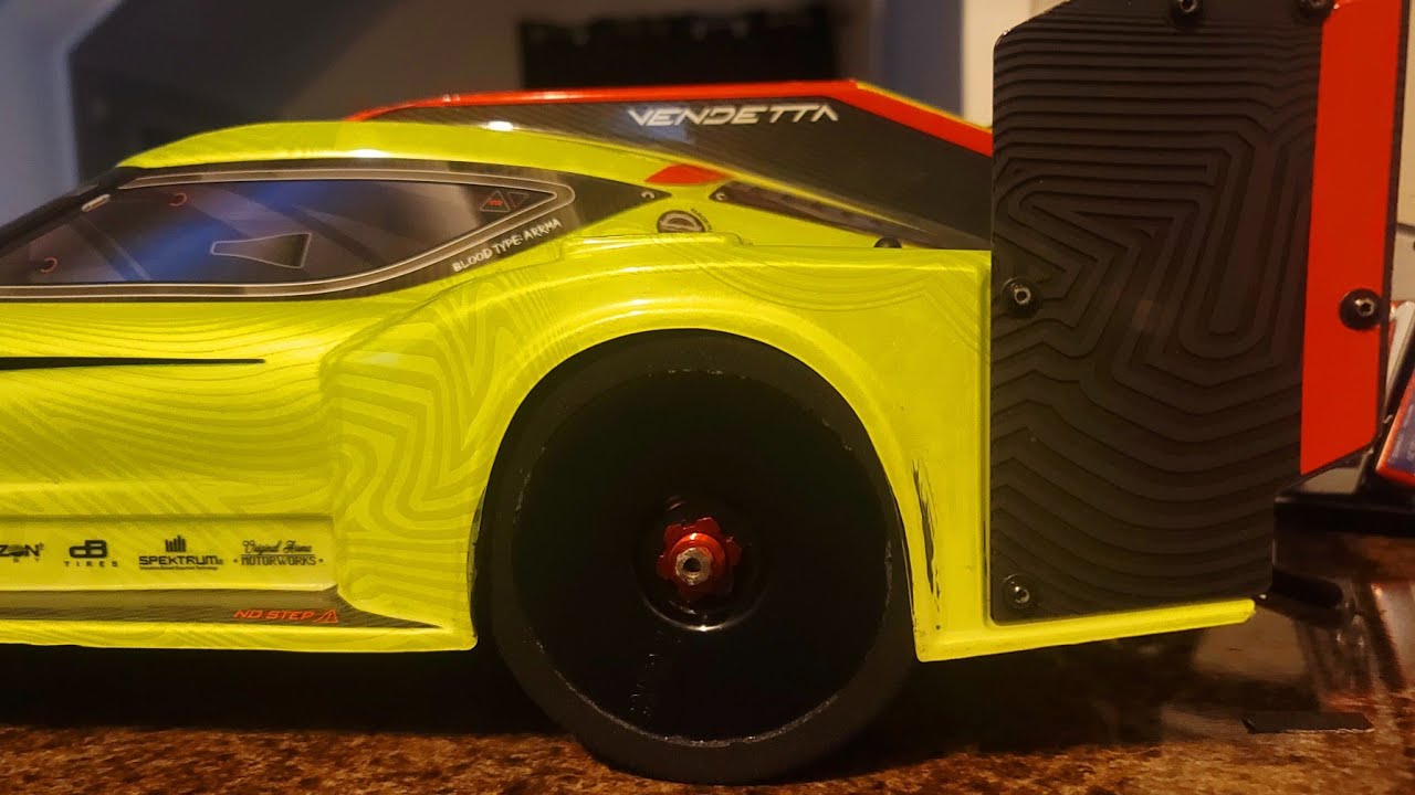 RC DRAG RACING ARRMA VENDETTA SET UP..4S & 6S PASSES...SCHUMACHER 1/8TH ...