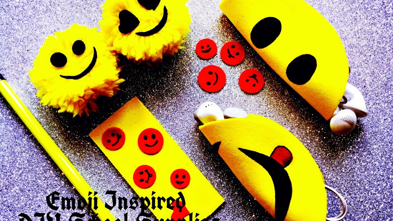 DIY Smiley Inspired School Supplies : Earphone Holder, mini Smiley ...