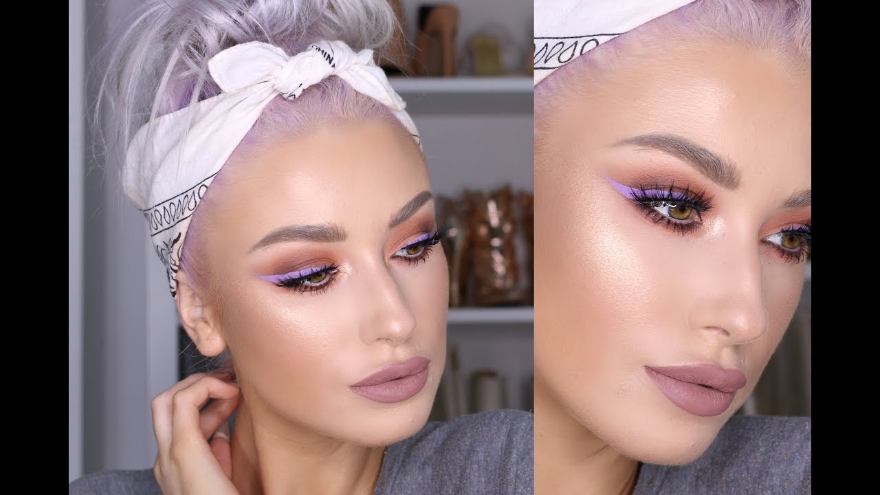 GRWM | WARM TONED SHADOWS & PURPLE LINER | LOLALINER - YouTube